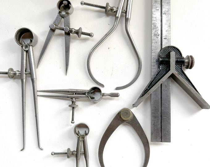 Antique Calipers and Dividers Set | Brown and Sharpe Machinist Tools - Etsy