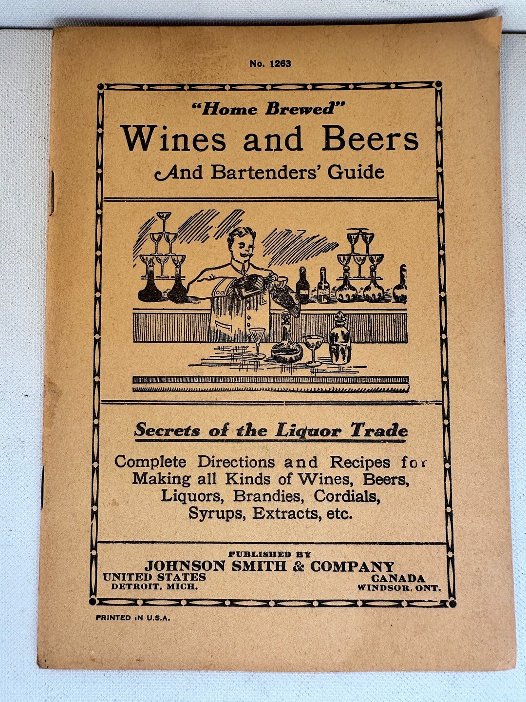 Antique 1935 Prohibition Era Home Brewed Wine & Beer Liquors Brandies ...