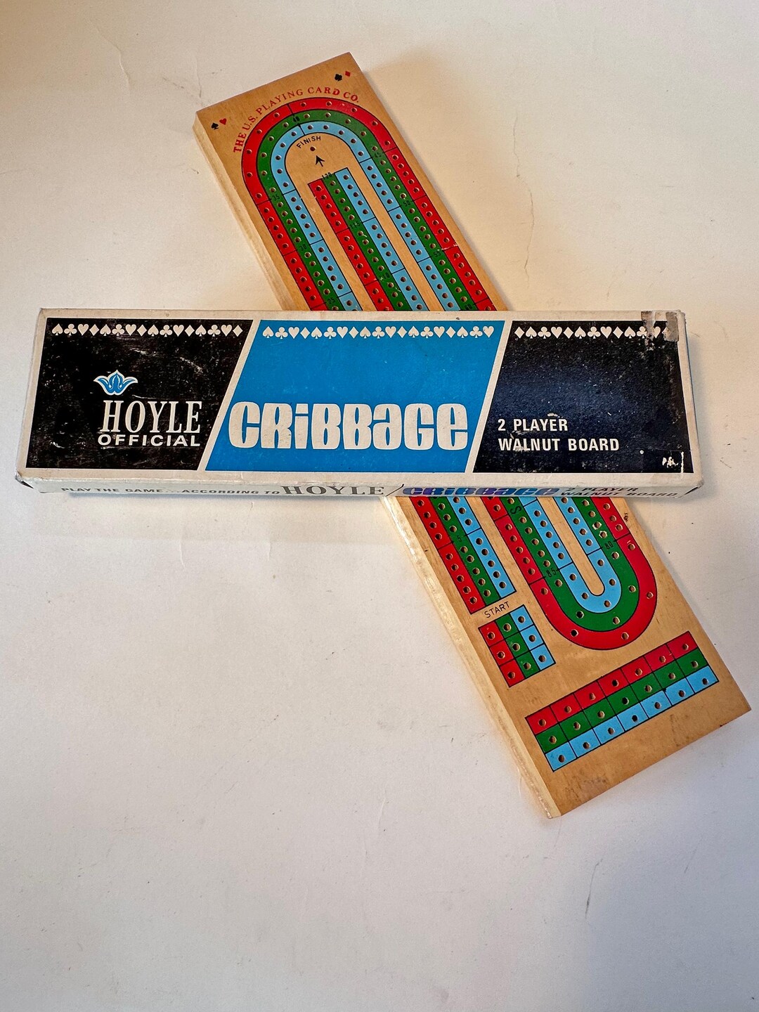 Vintage 1950s 2 Wood Cribbage Boards by Hoyle in Original Box ...