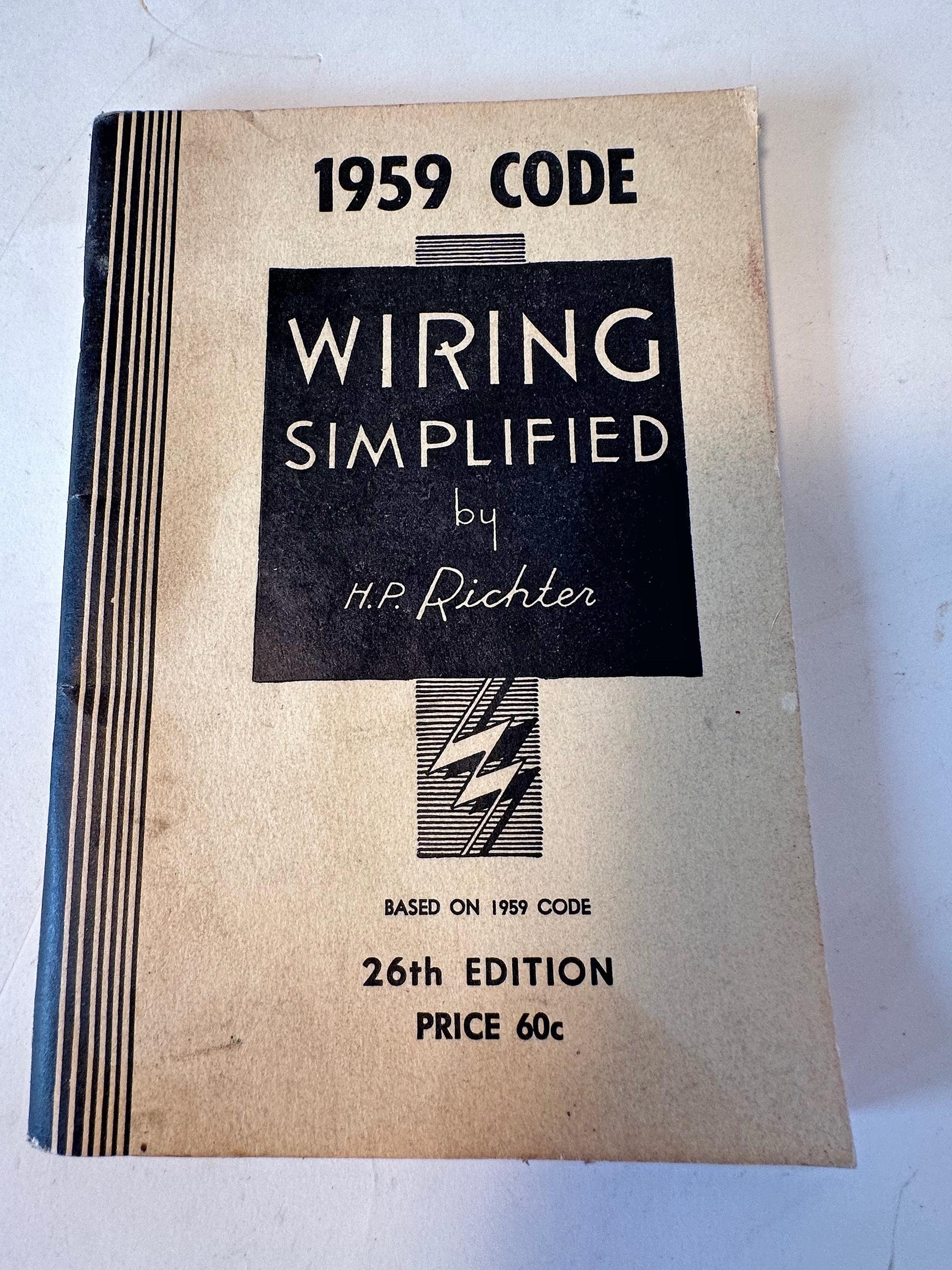 1959 Code Wiring Simplified Booklet by H.P. Richter 26th Edition ...
