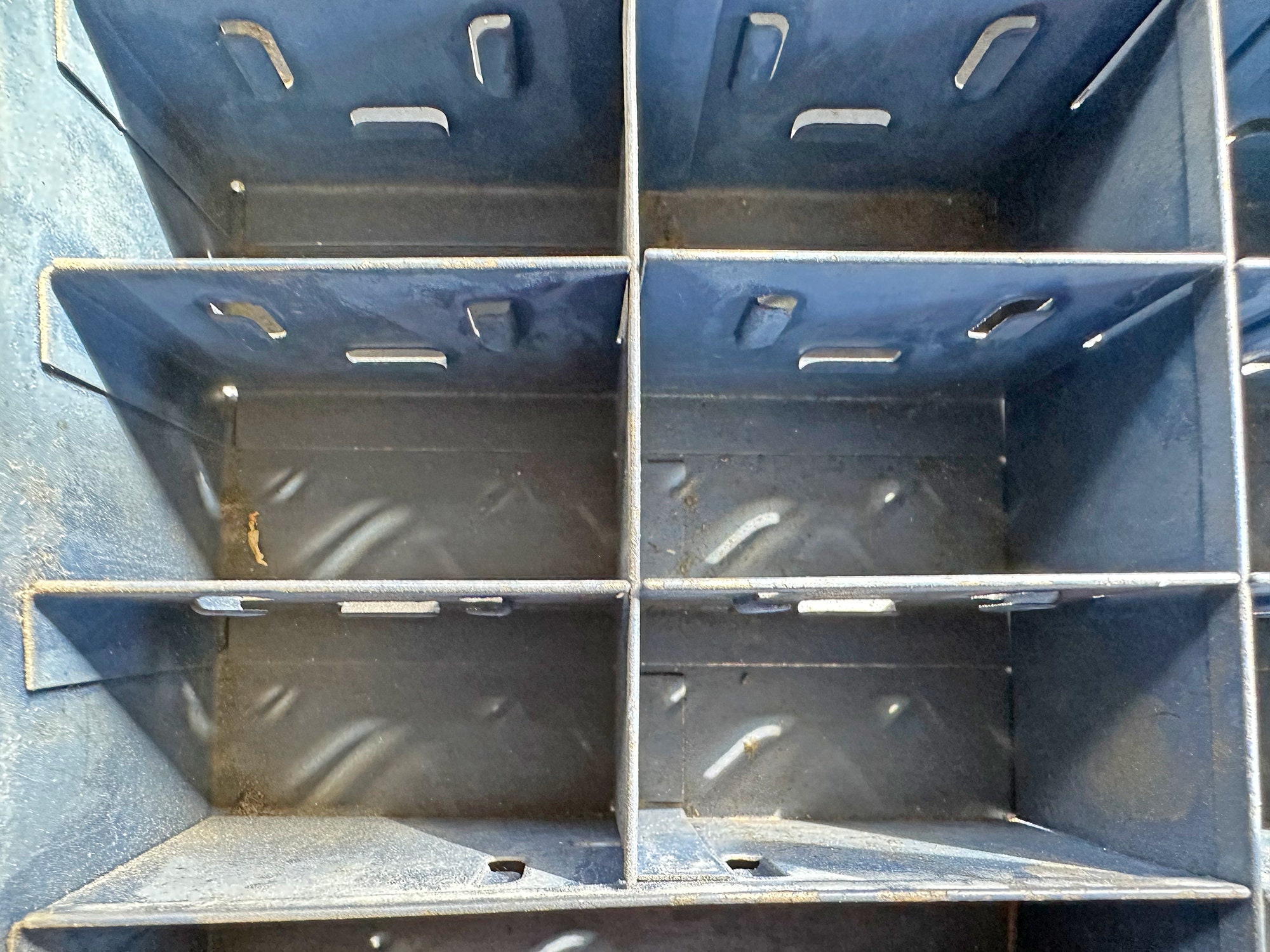 Vintage Industrial Rustic Large Flat Metal Auto Mechanics Shop Box With ...