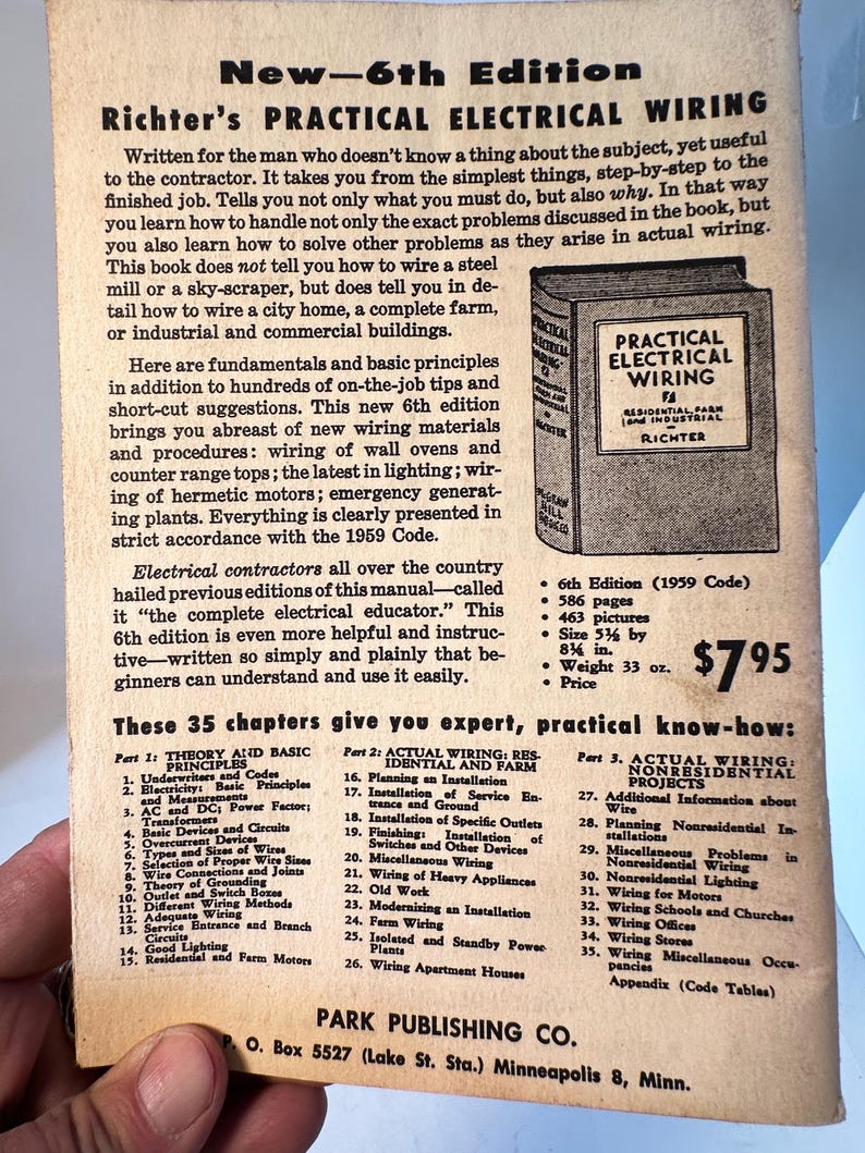 1959 Code Wiring Simplified Booklet by H.P. Richter 26th Edition ...