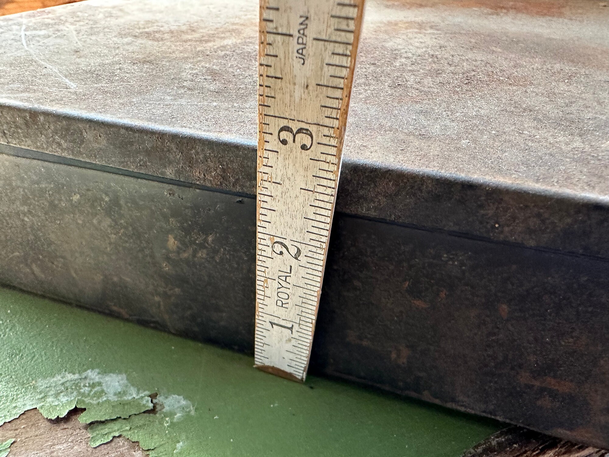 Vintage Industrial Rustic Large Flat Metal Auto Mechanics Shop Box With ...