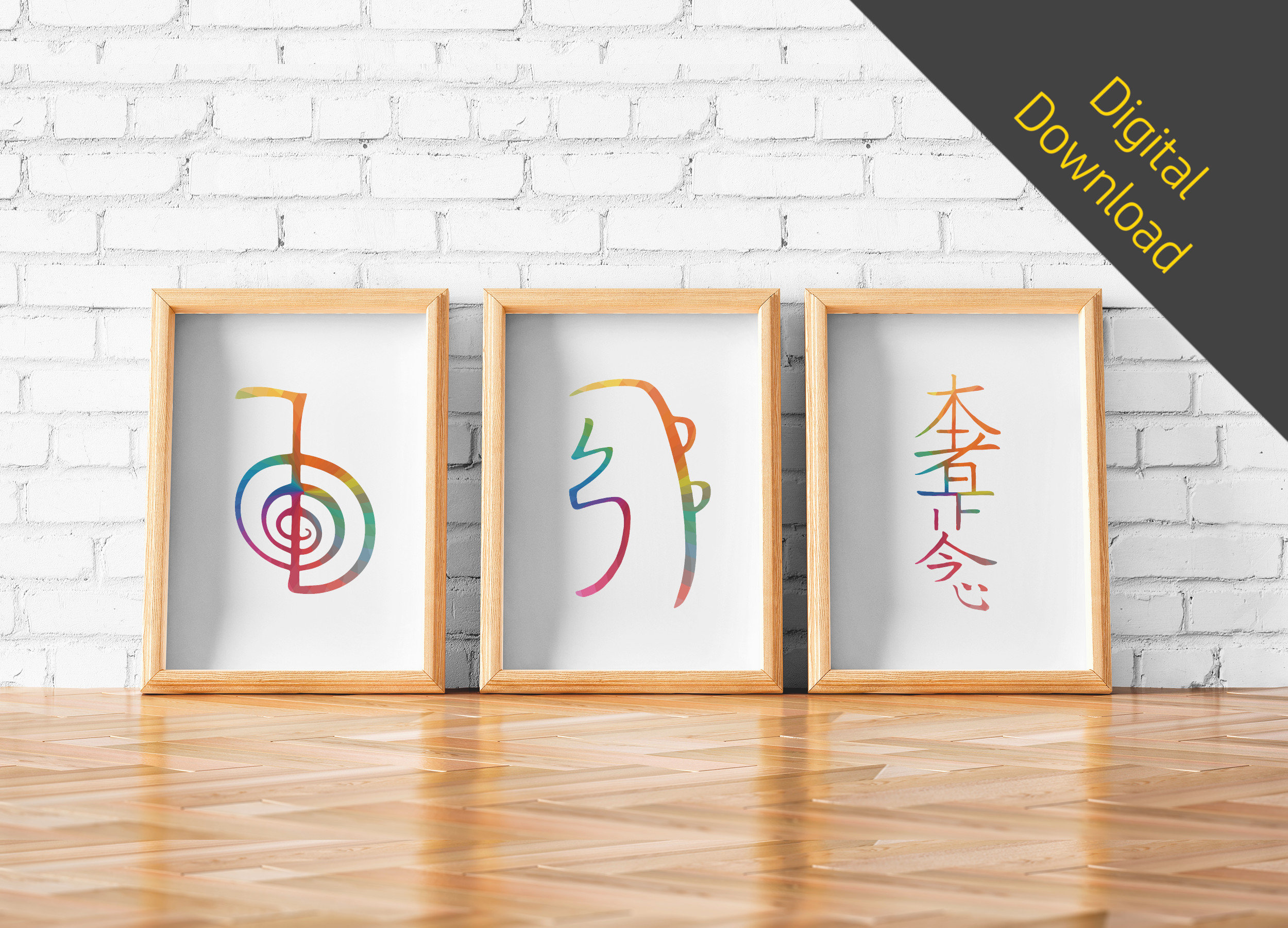 Reiki Symbols Set of 3 Art Print Cho Ku Rei Sei Hei Ki Hon | Etsy