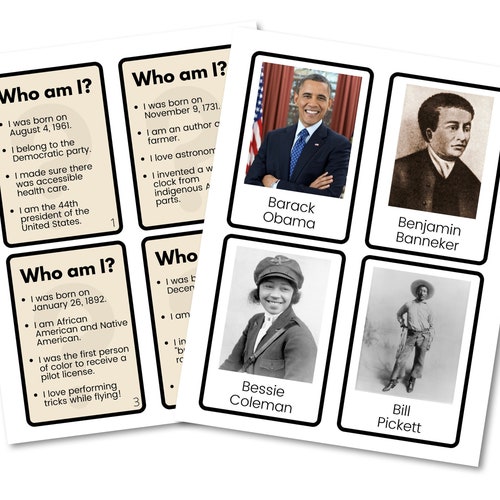26 Important Figures in Black History Printable Flashcards - Etsy