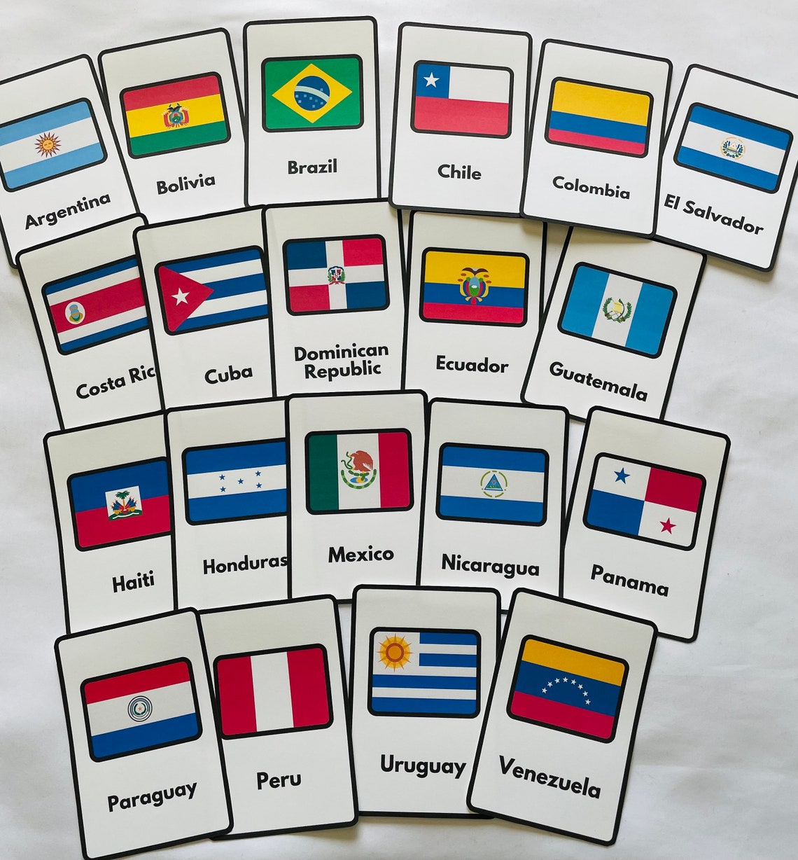 South America Countries Flag Flashcard Set INSTANT DIGITAL - Etsy