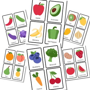 Healthy Fruits and Vegetables Flashcards *INSTANT DIGITAL DOWNLOAD* - Etsy