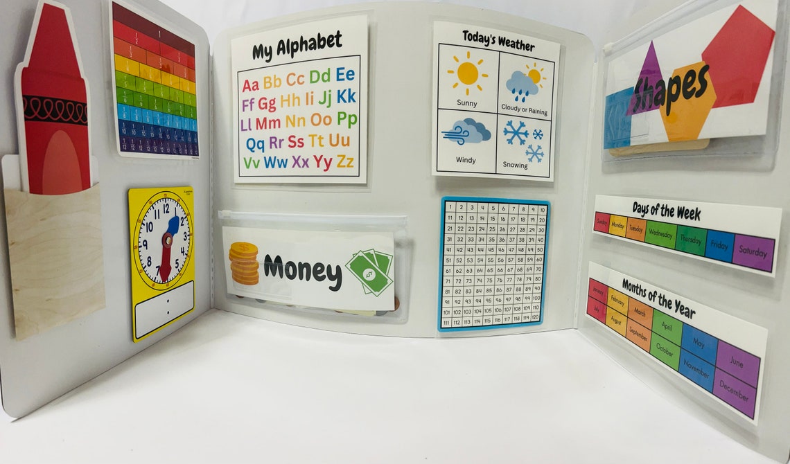 Early Education Learning Board: Interactive Mini Tri-fold - Covers ...