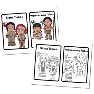 Native American Tribe Flashcards W/ Optional Matching Game (includes 10 ...