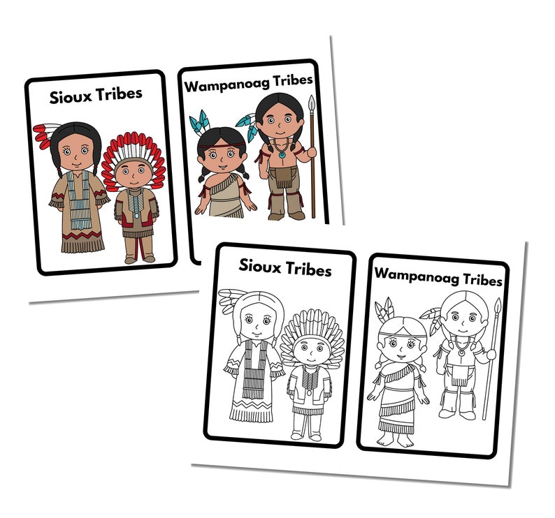 Native American Tribe Flashcards W/ Optional Matching Game (includes 10 ...