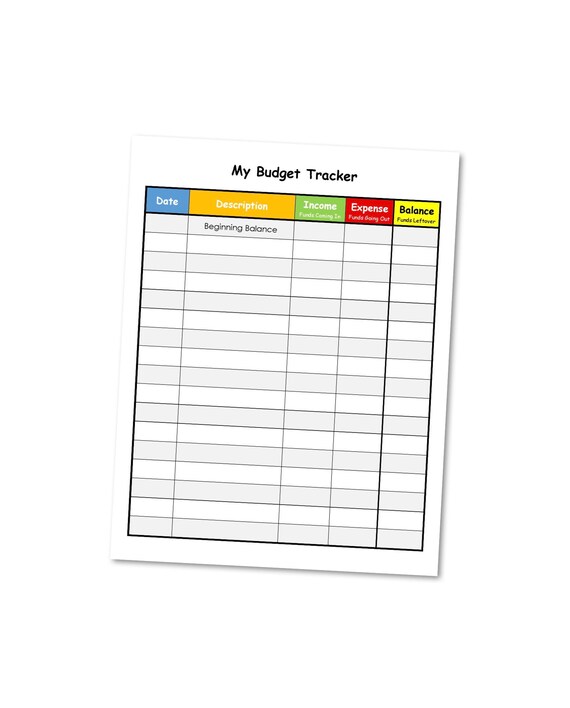 Beginner my Budget Tracker Budgeting Worksheet | Etsy