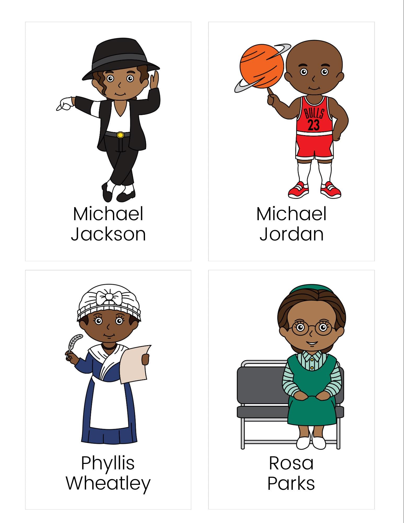 26 Important Figures in Black History - Printable Flashcards With ...