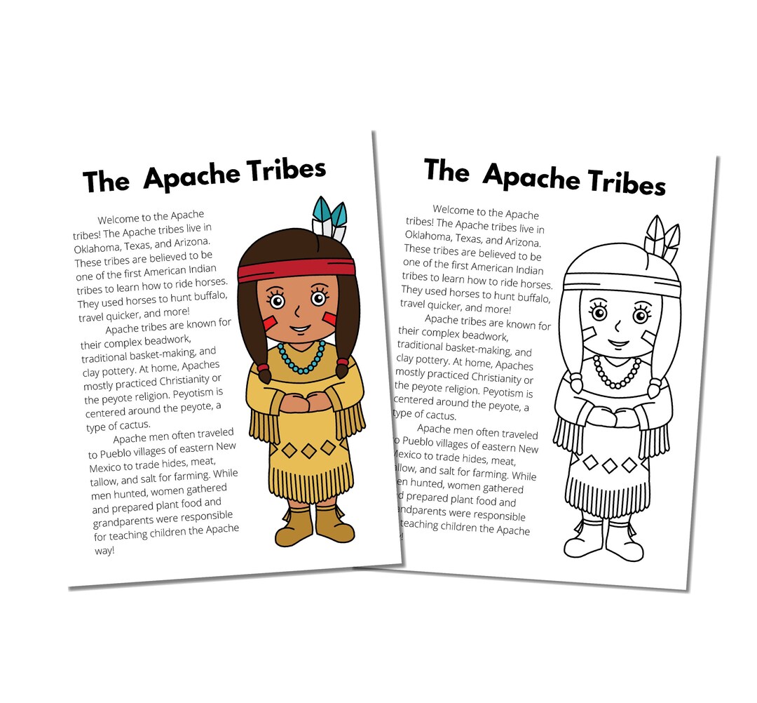 10 Prominent Native American Tribe Reading 1-pagers and Coloring Sheets ...