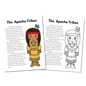 10 Prominent Native American Tribe Reading 1-pagers and Coloring Sheets ...