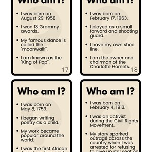 26 Important Figures in Black History Printable Flashcards With ...