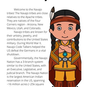10 Prominent Native American Tribe Reading 1-pagers and Coloring Sheets ...