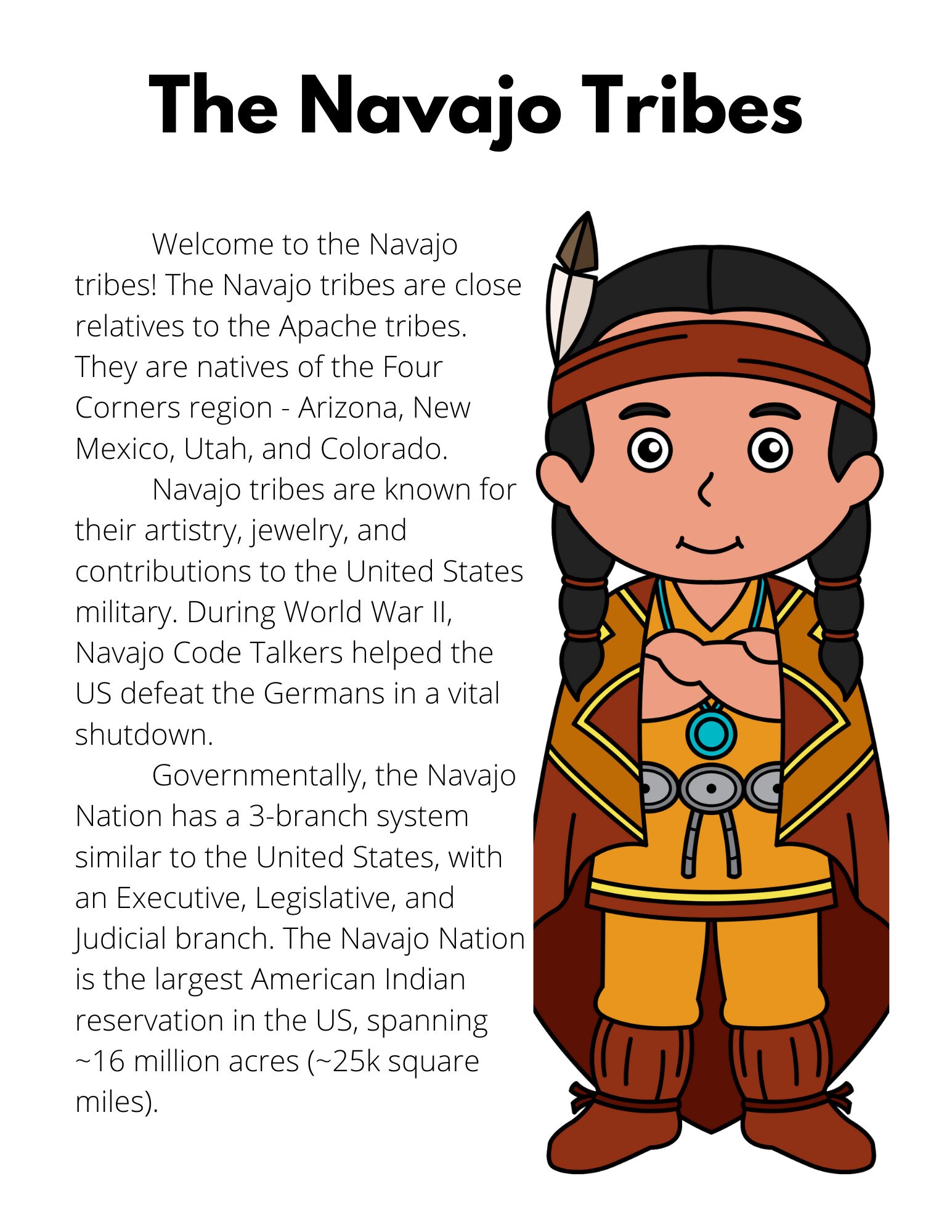 10 Prominent Native American Tribe Reading 1-pagers and Coloring Sheets ...
