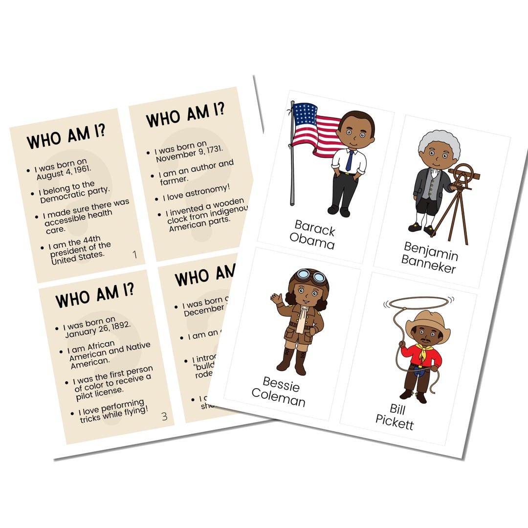 26 Important Figures in Black History - Printable Flashcards With ...
