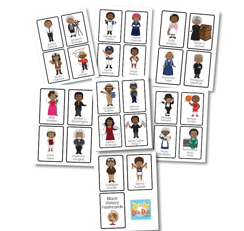 26 Important Figures in Black History Printable Flashcards With ...