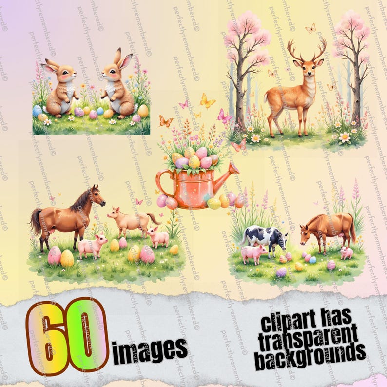 Easter Farm Animals Clipart Bundle, Spring Flower Market Stand ...