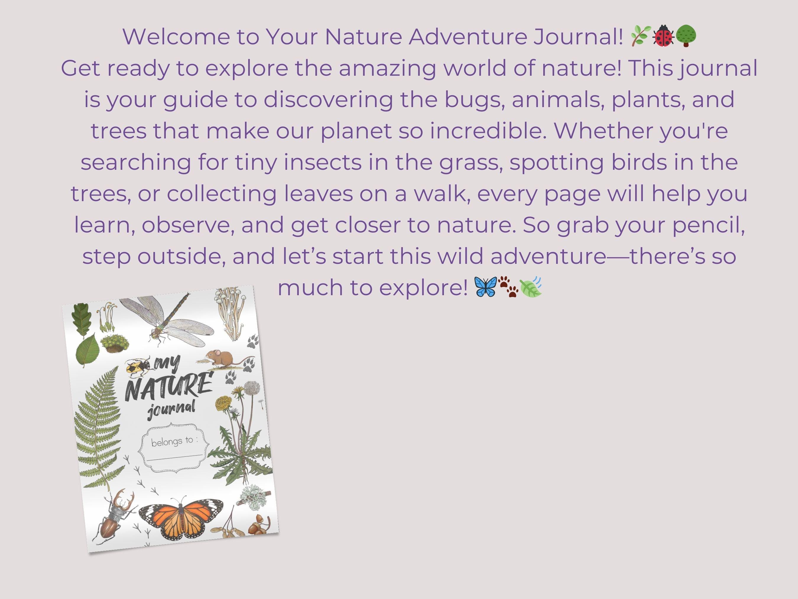 Kids Nature Journal Printable, Kids Fun Activity Sheets for Enhancing ...