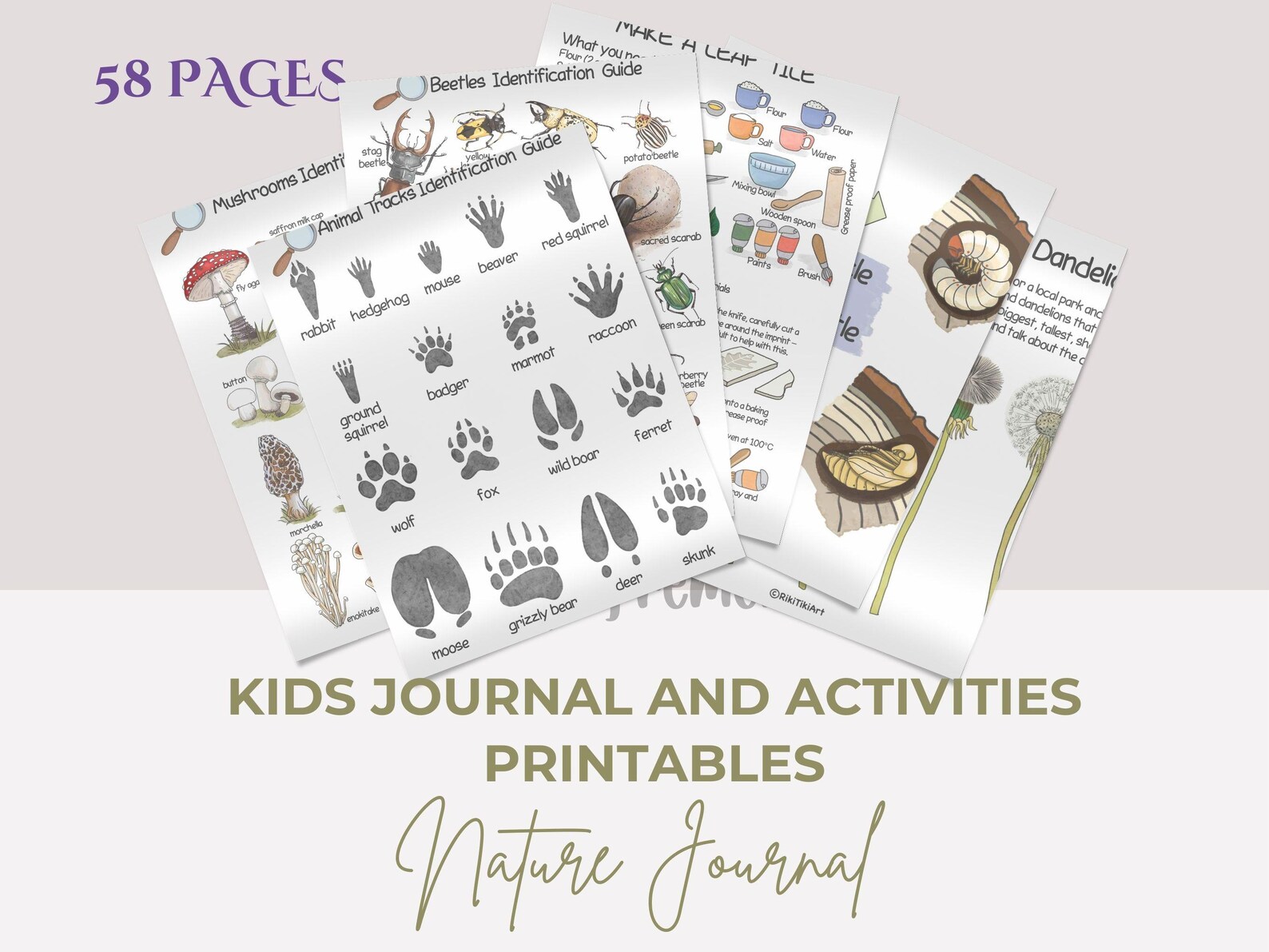 Kids Nature Journal Printable, Kids Fun Activity Sheets for Enhancing ...
