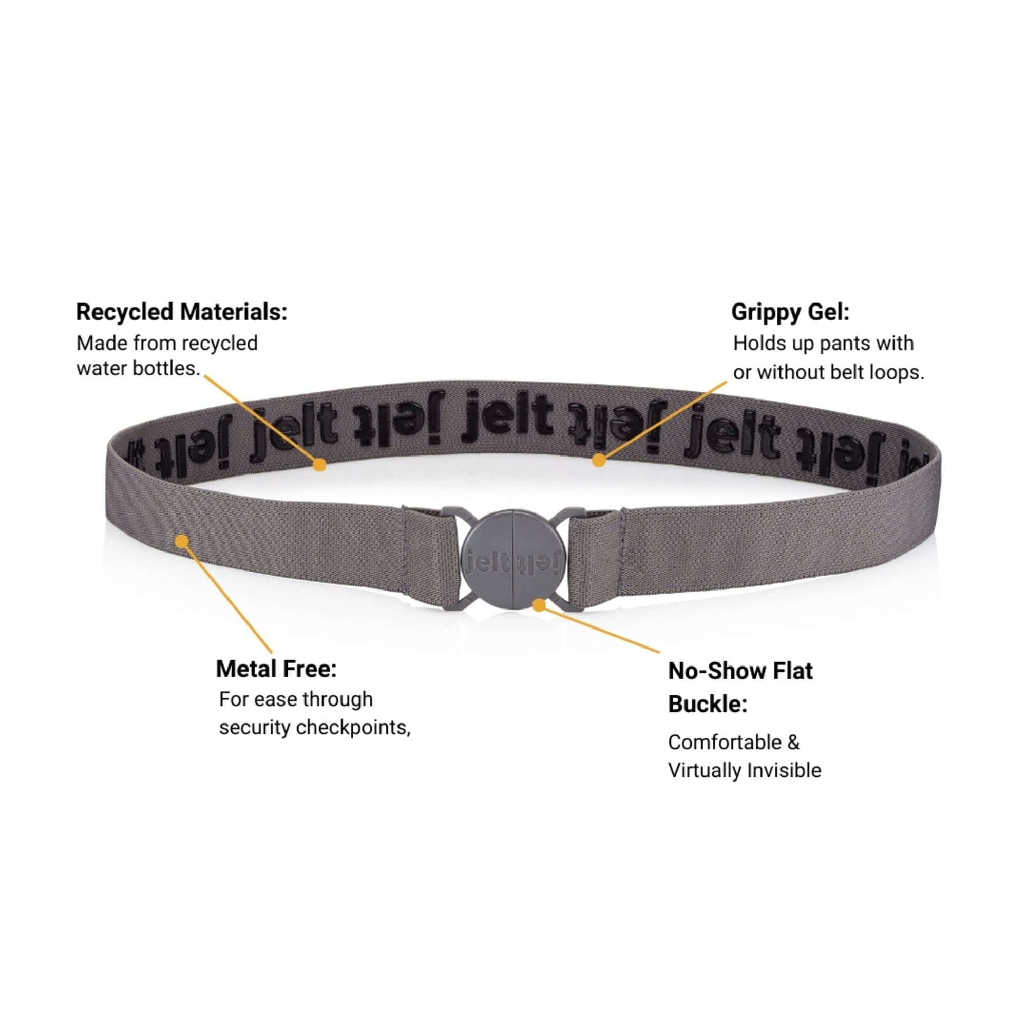 Steel Grey Jelt Belt. No-show, Eco-friendly Elastic Stretch Belt - Etsy