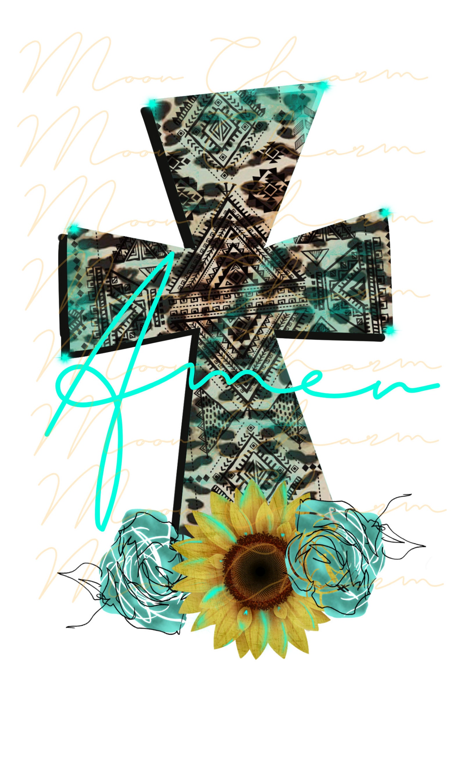 Amen Teal Cross - Etsy