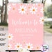 Editable Daisy Baby Shower Welcome Sign Decorations Centerpiece Boho ...