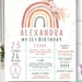 Rainbow Boho Milestone Birthday Poster Rainbow First Birthday EDITABLE ...