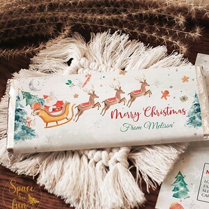 Santa Christmas Chocolate Bar Wrapper Santa Party Birthday Template ...