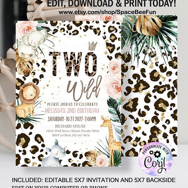 Two Wild Birthday - Etsy
