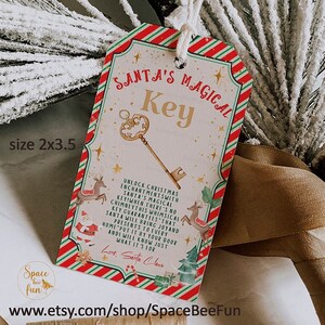 Santa's Magic Key Tag EDITABLE Christmas Magical Key Tag Father ...