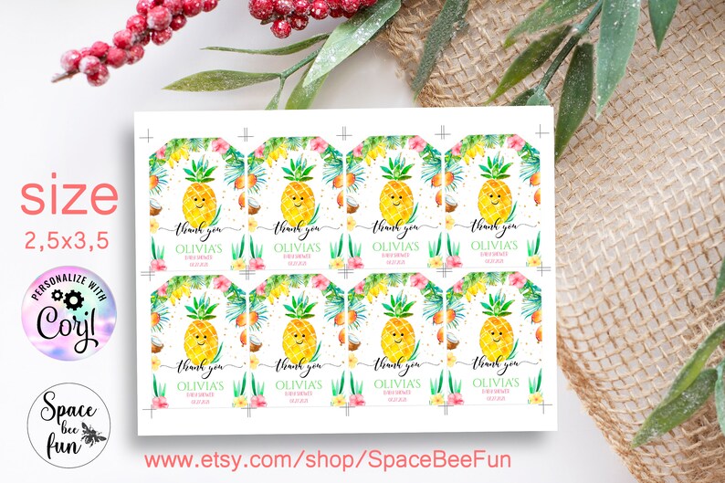 EDITABLE Aloha Baby Shower Favor Tags Aloha Baby Shower - Etsy