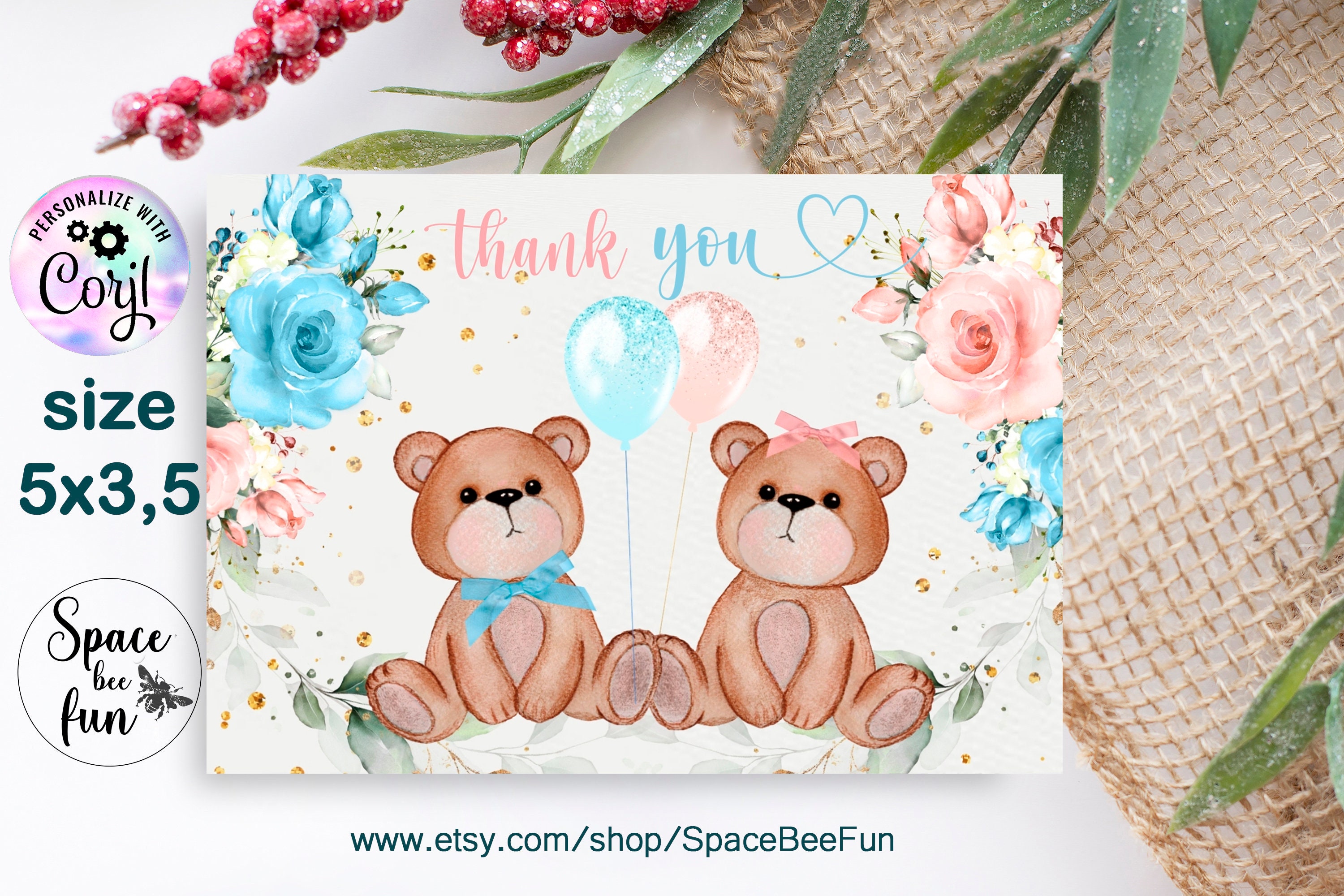 Editable Teddy Bear género revelar Teddy Bear Baby Shower - Etsy México