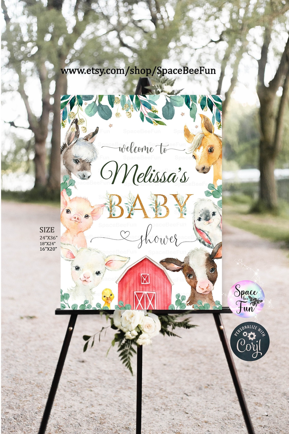 Farm Baby Shower Animals Welcome Sign Boy Centerpieces Farm - Etsy