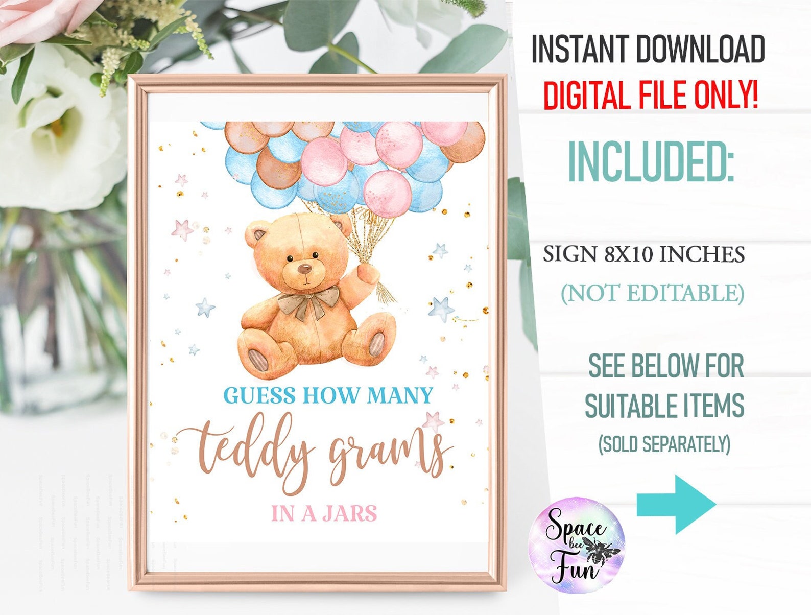 Teddy Bear Boy Guess How Many Sign Guess How Many Teddy Grams - Etsy