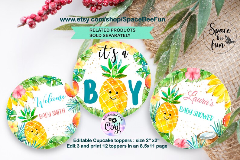 EDITABLE Aloha Baby Shower Favor Tags Aloha Baby Shower - Etsy
