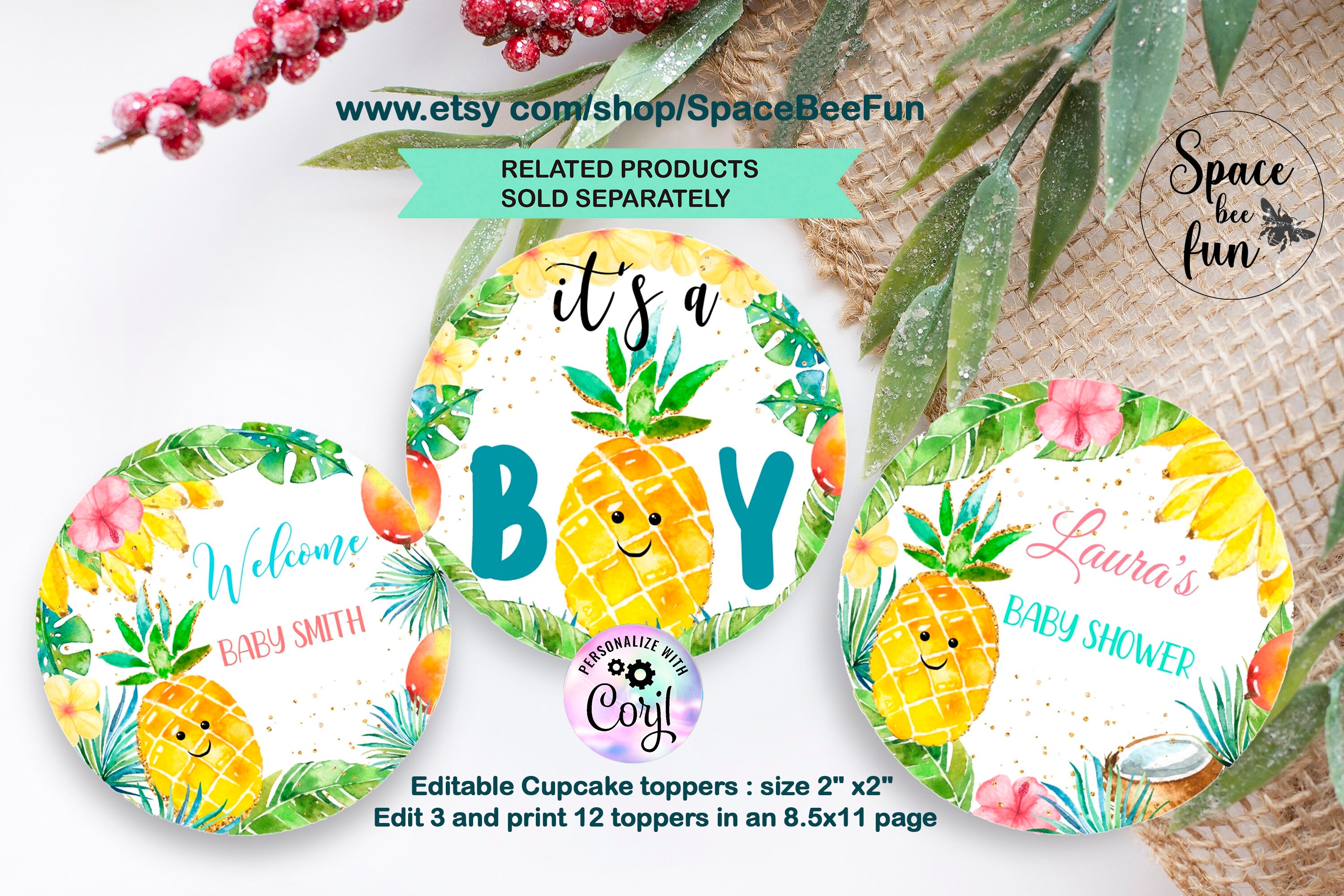 EDITABLE Aloha Baby Shower Favor Tags Aloha Baby Shower - Etsy
