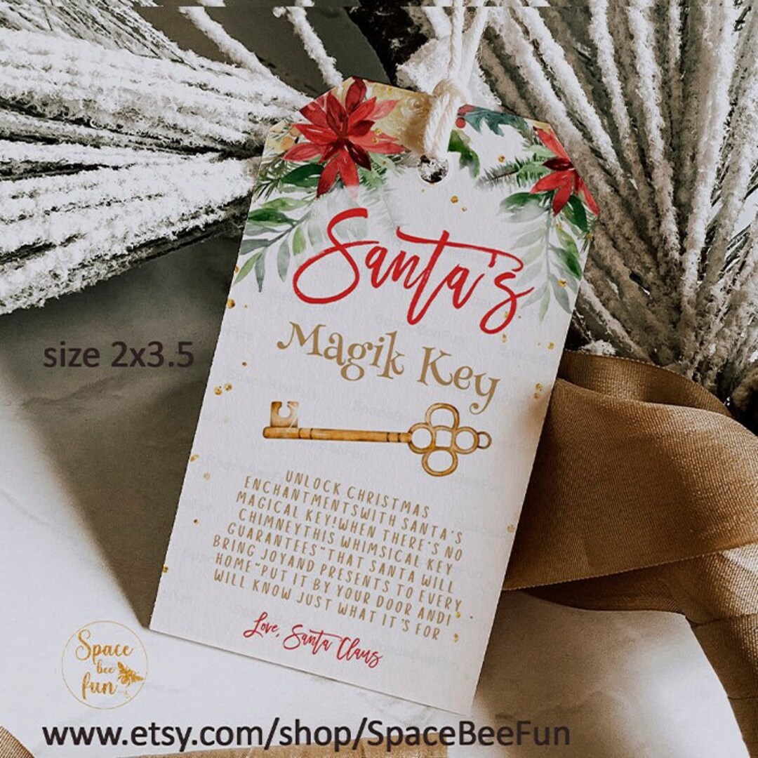Santa's Magic Key Tag EDITABLE Christmas Magical Key Tag Father ...