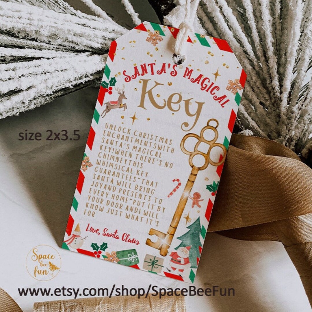 Santa's Magic Key Tag EDITABLE Christmas Magical Key Tag Father ...