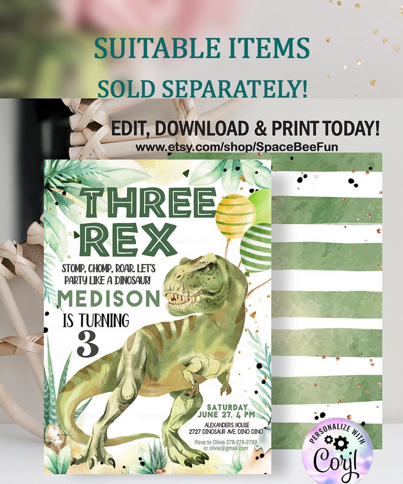 Editable Dinosaur Three Rex Chocolate Bar Wrapper Template - Etsy