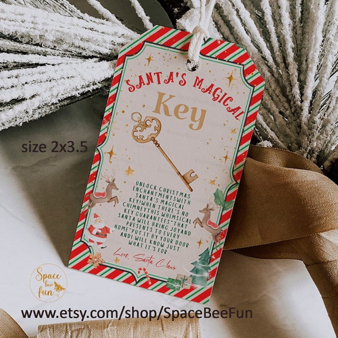 Santa's Magic Key Tag EDITABLE Christmas Magical Key Tag Father ...