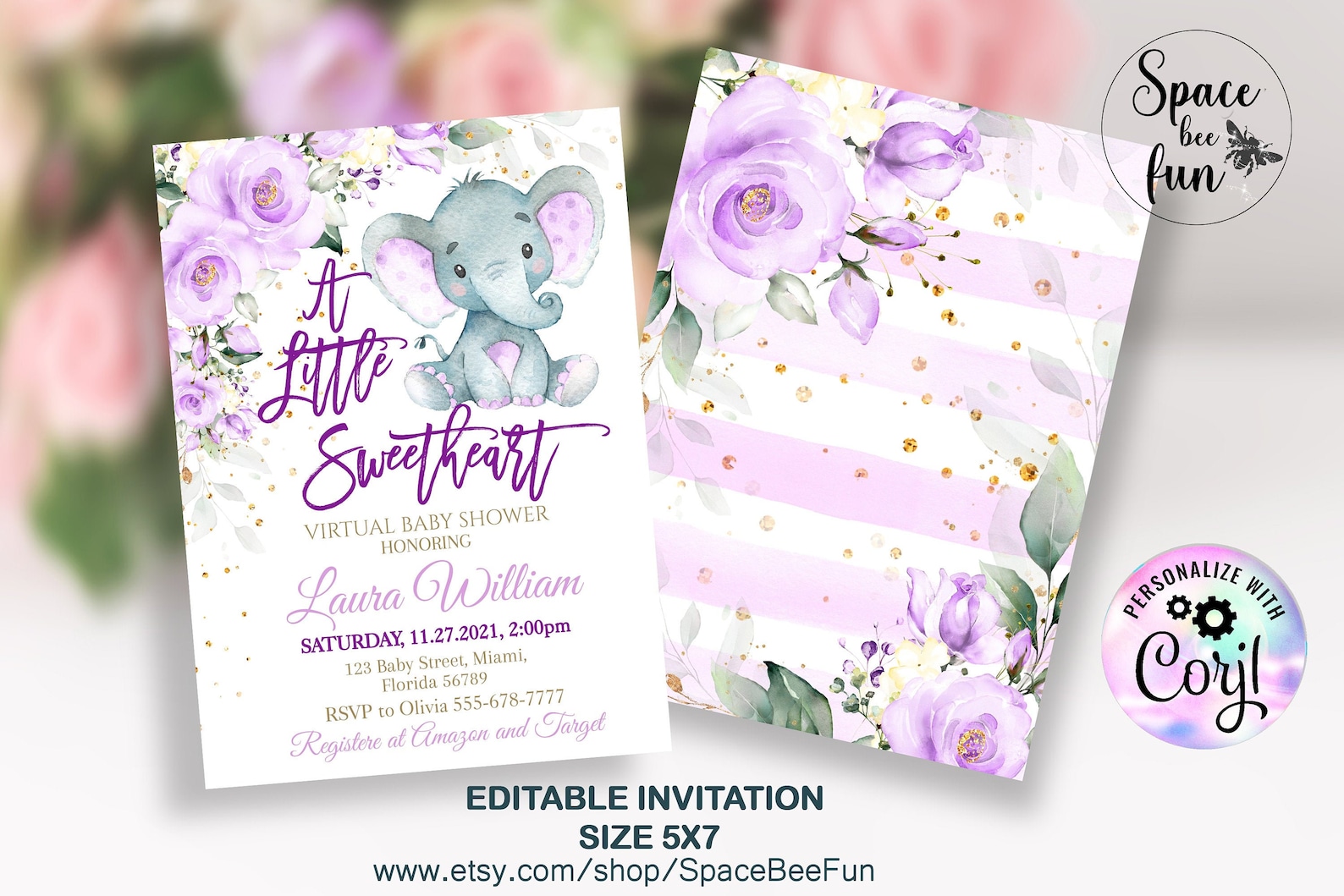 Zoom Virtual Baby Shower Invite Zoom Background Baby Shower - Etsy