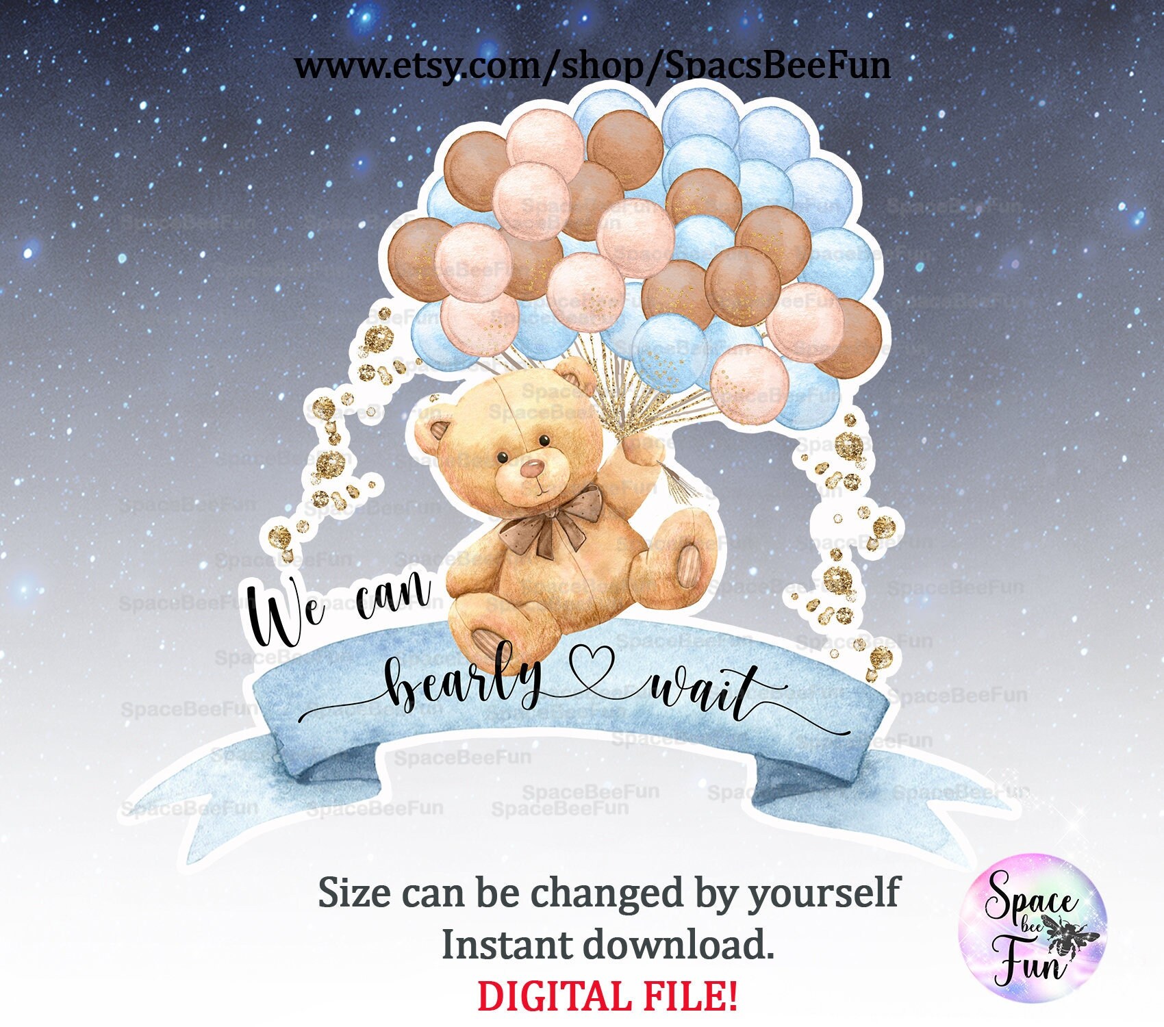 Cake Topper Baby Shower Teddy Bear Centerpiece Decoration Baby - Etsy