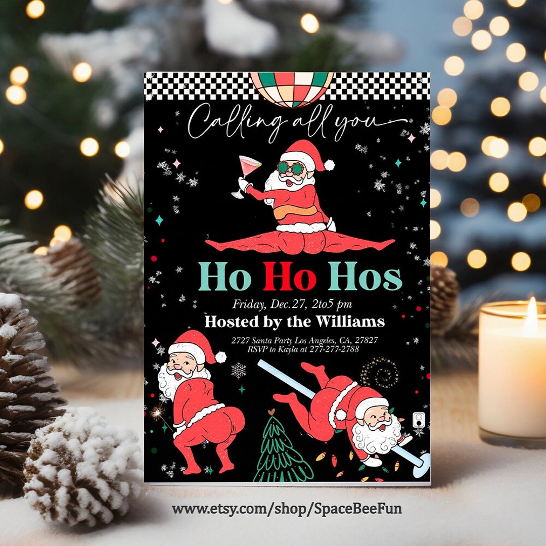 EDITABLE Christmas Invitation Santa Invitation Friendsmas Funny Phone ...