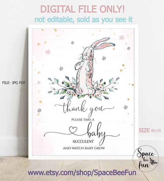 EDITABLE Watch Me Grow Sign Thank you please take a baby succulent and ...