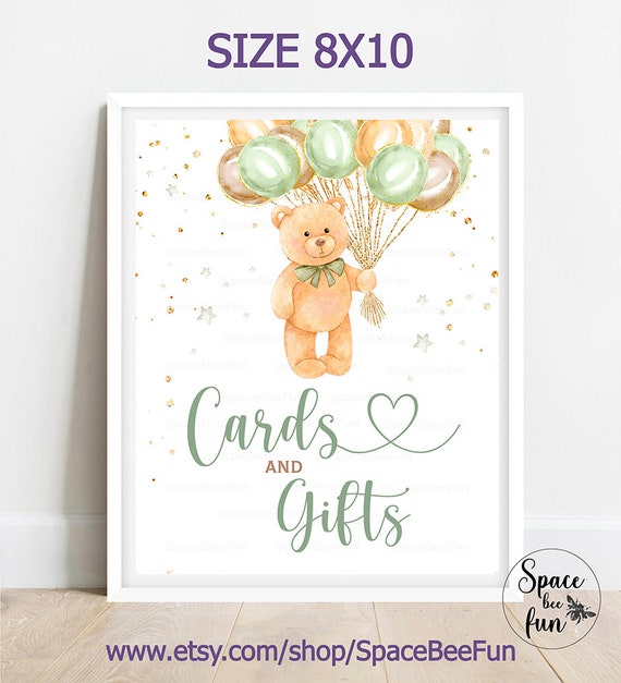 Teddy Bear Baby Shower Cards and Gifts Sign Teddy Bear Boy - Etsy