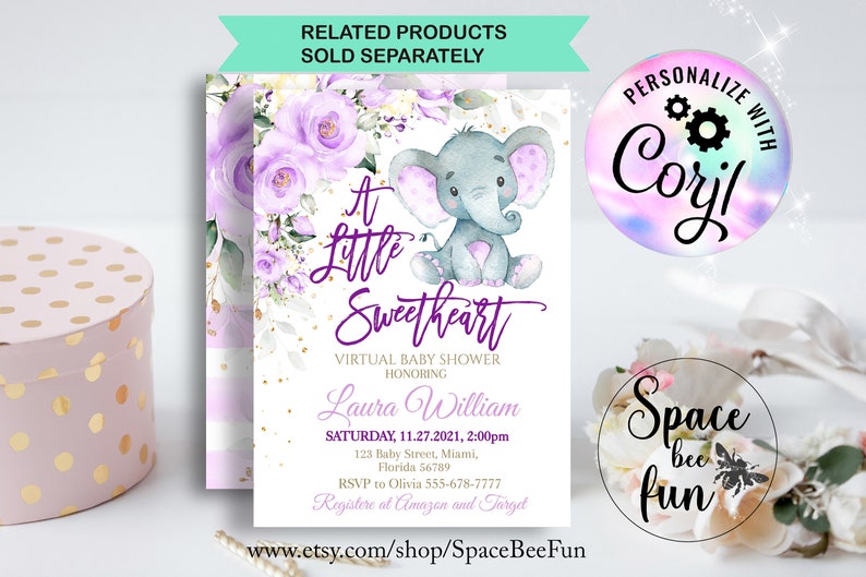 Zoom Virtual Baby Shower Invite Zoom Background Welcome - Etsy