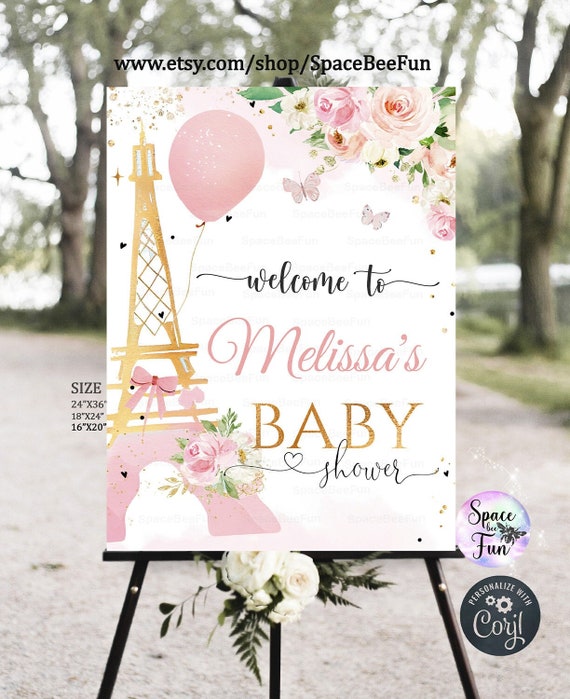 Editable Bonjour Bebe Baby Shower Bonjour Bebe Themed Baby Shower